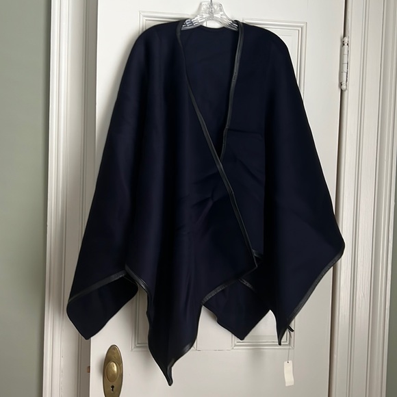 Talbots | Jackets & Coats | Nwt Talbots Navy Soft Felted Wool Cape With ...